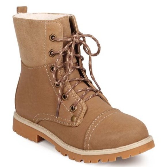 Refresh | Shoes | Refresh Lace Up Faux Fur Lining Vegan Leather Lugged ...